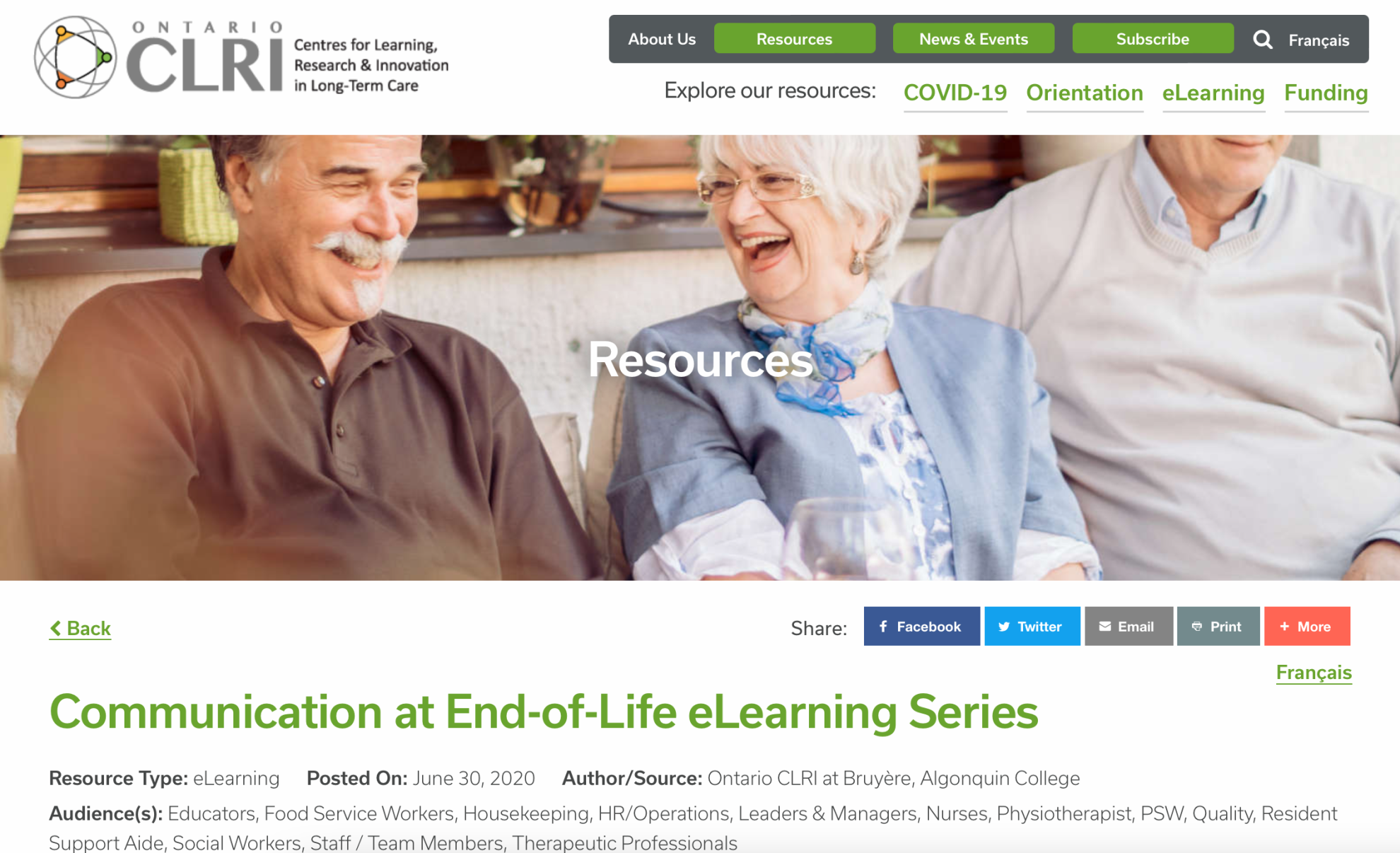 Communication at End-of-Life eLearning Series – Wellness Hub
